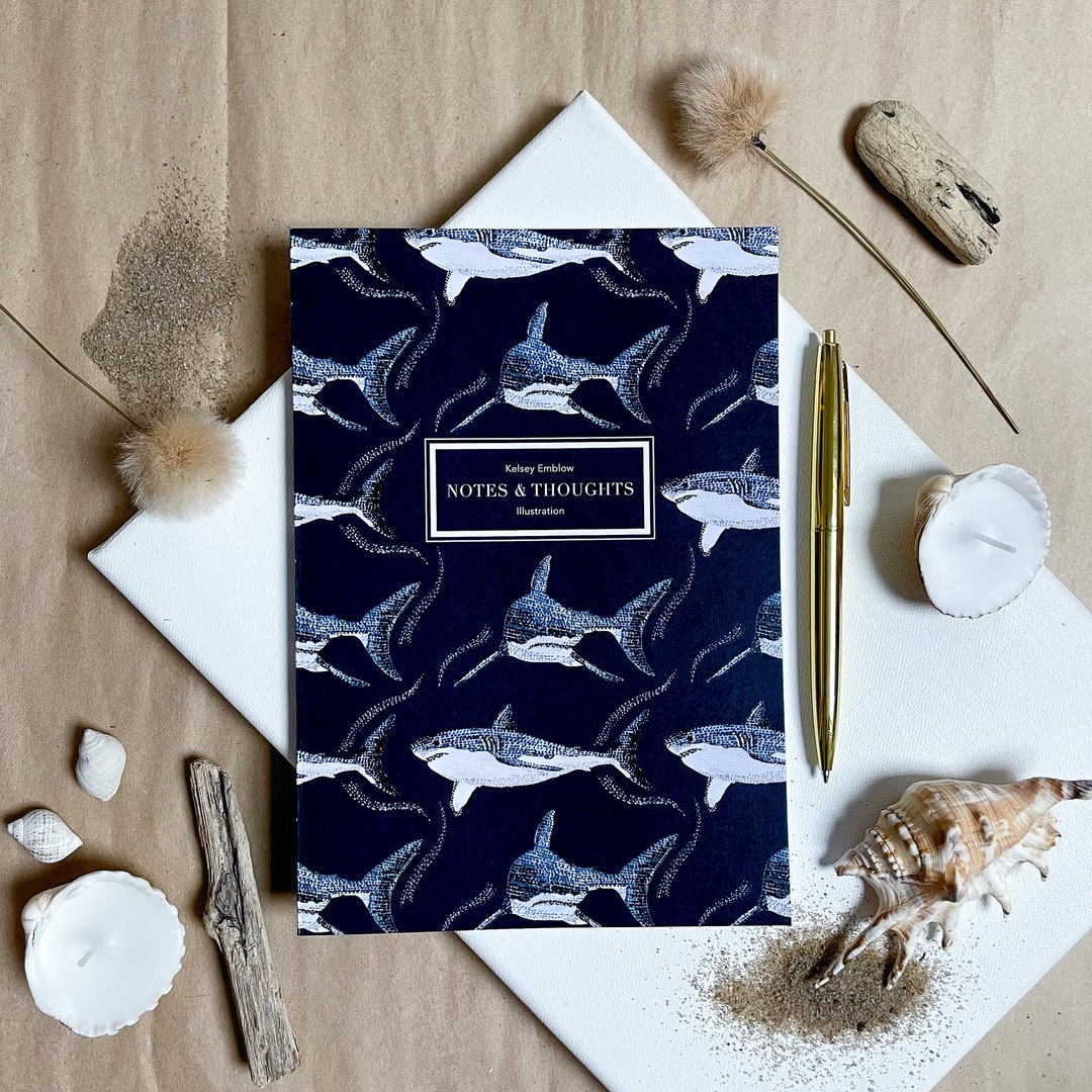 A5 Great White Shark Journal, Sketchbook, Eco Friendly Recycled ...