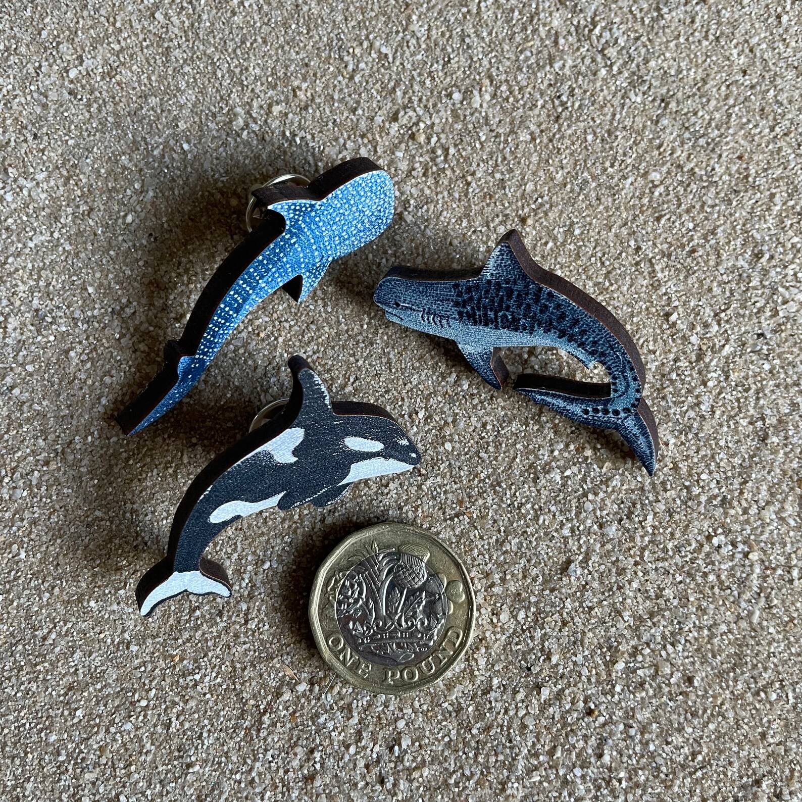 Whale Shark Brooch, Orca Pin Badge, Tiger Shark Pin, Wooden Badge ...
