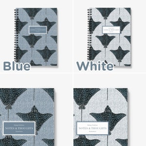 A5 Spiral Notebook White Spotted Eagle Ray Journal Lined or - Etsy