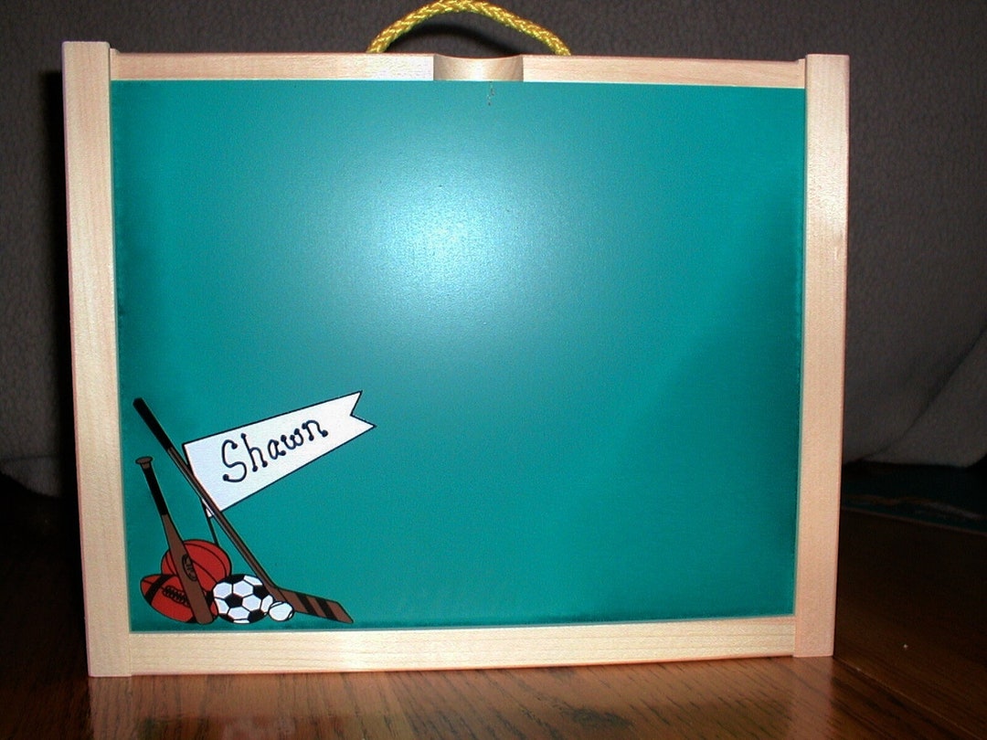 Handmade, Sport Theme, Wood, Chalkboard / Dry Erase Activity / Art Box ...