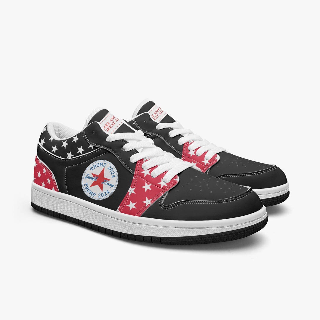 Trump 2024 Leather Sneakers: Unisex MAGA Shoes - Etsy
