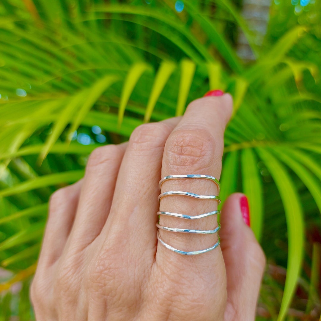 Sterling Silver Ring//hammered Coil Ring//wrap Ring//summer Jewelry - Etsy