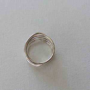 Sterling Silver Ring Hammered Ring Entangled Ring Thick Wire | Etsy