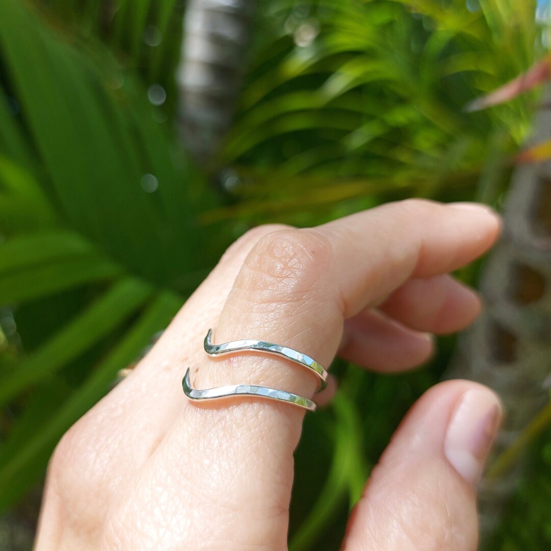 Hammered Sterling Silver Double V Ring - Handmade Chevron Style - Etsy