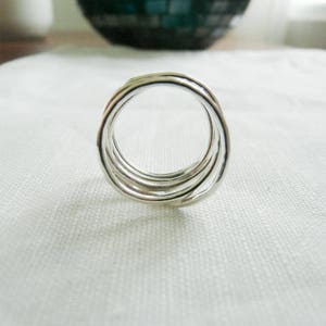 Sterling Silver Ring Hammered Ring Entangled Ring Thick Wire | Etsy