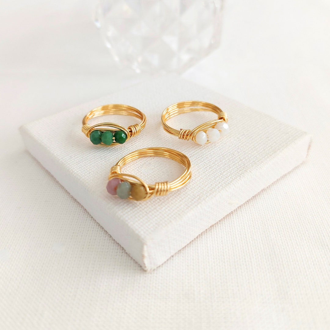 Gold Filled Wire Wrapped Rings, Handmade Rings for Women, Summer Rings ...