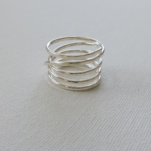 Sterling Silver Ring Hammered Ring Entangled Ring Thick Wire | Etsy