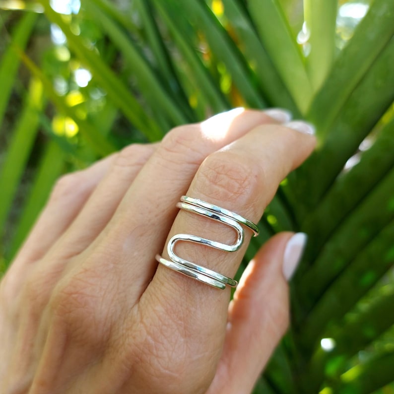 Sterling Silver Index Finger Ring//hammered Finish Pointer - Etsy
