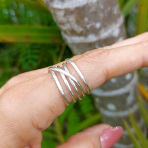 Sterling Silver Ring Hammered Ring Entangled Ring Thick Wire - Etsy