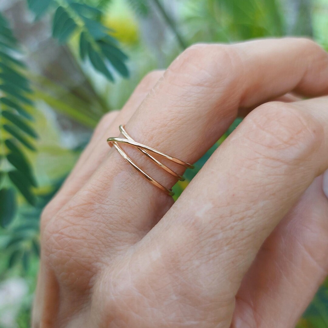 Minimalist Gold Filled, Ring for Women, Triple Wrap Ring, Handmade ...