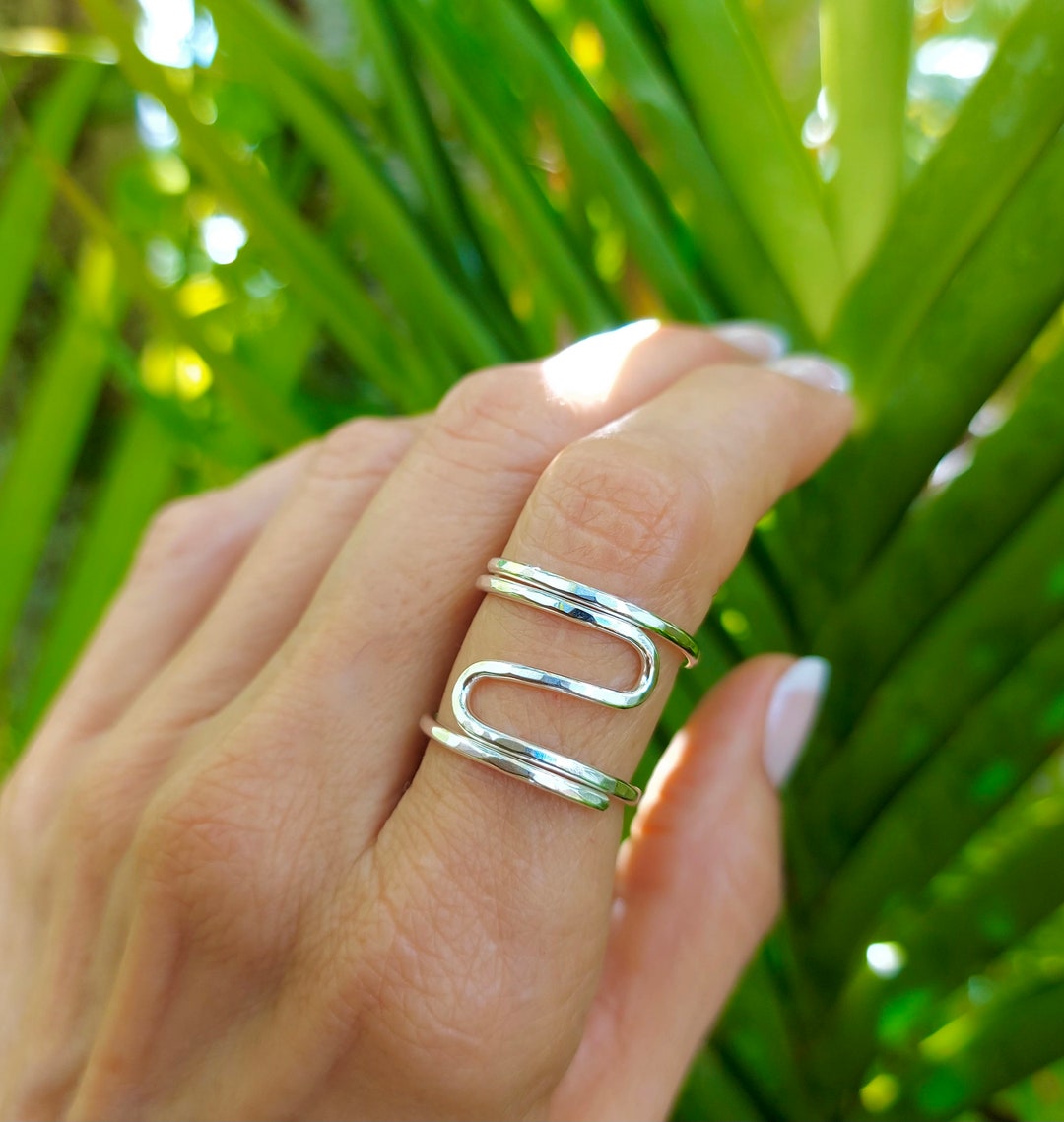 Sterling Silver Index Finger Ring//hammered Finish Pointer Ring ...