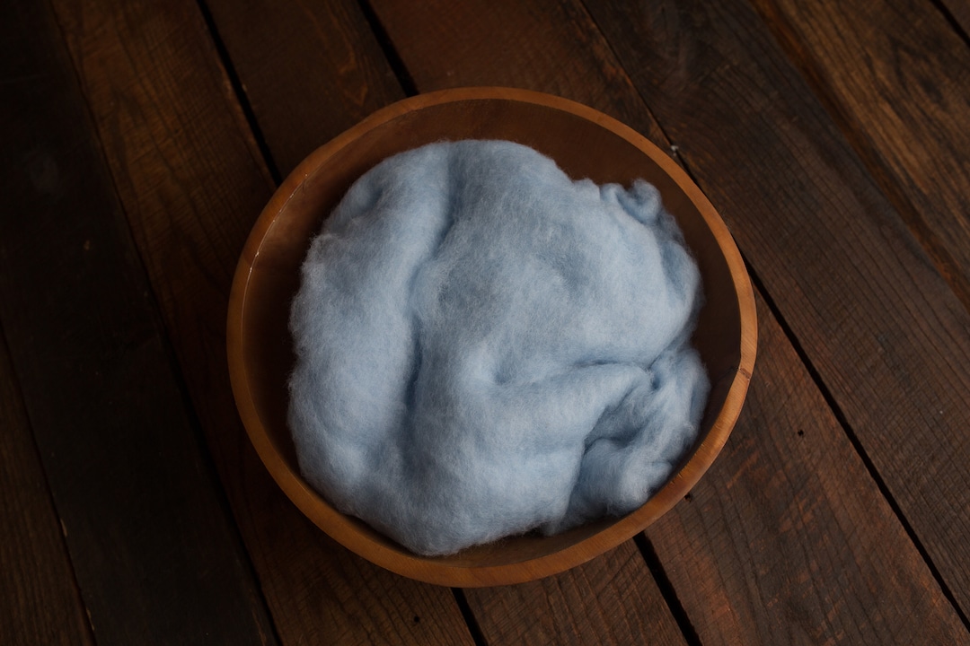 Dream Blue Newborn Fluff, Merino Wool Batting, Basket Stuffer, Newborn ...