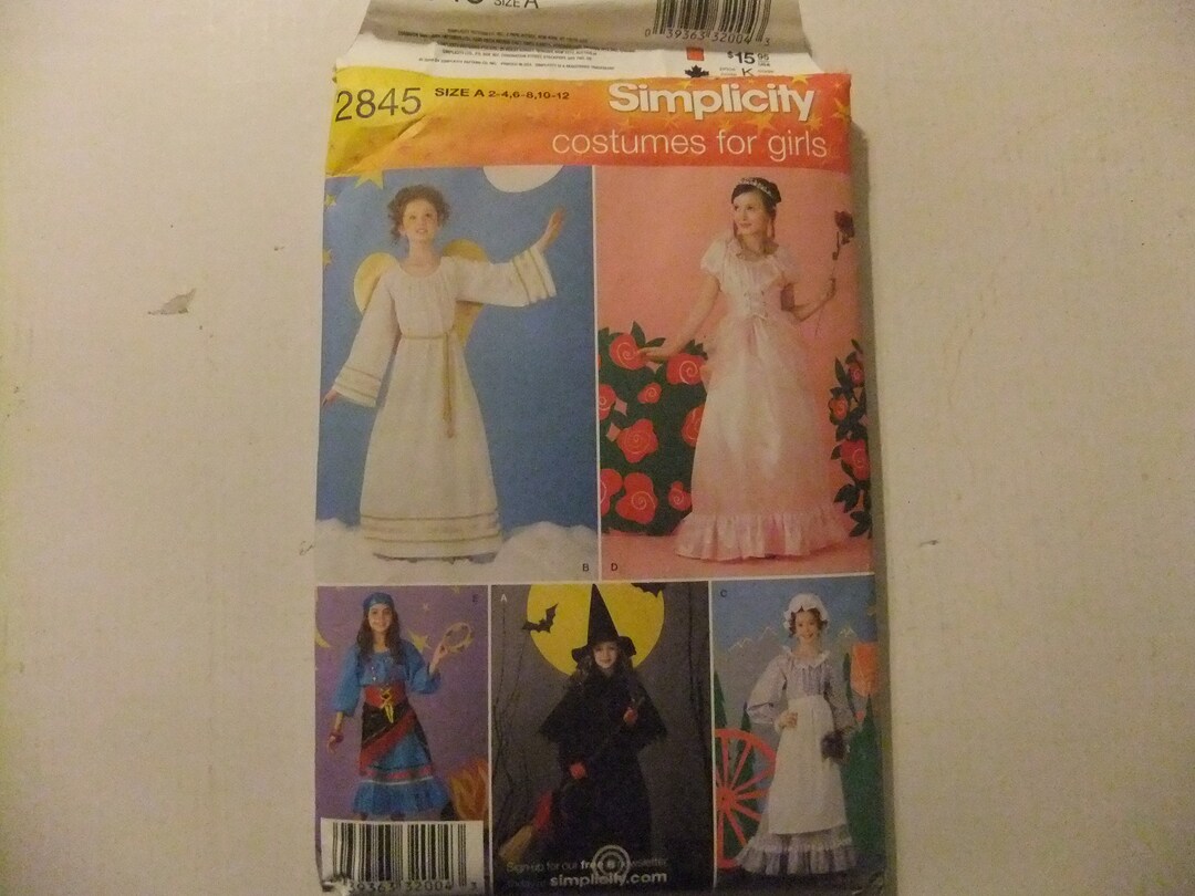 Simplicity Halloween Costume Pattern for Girls - Sizes 2-12 (uncut) - Etsy