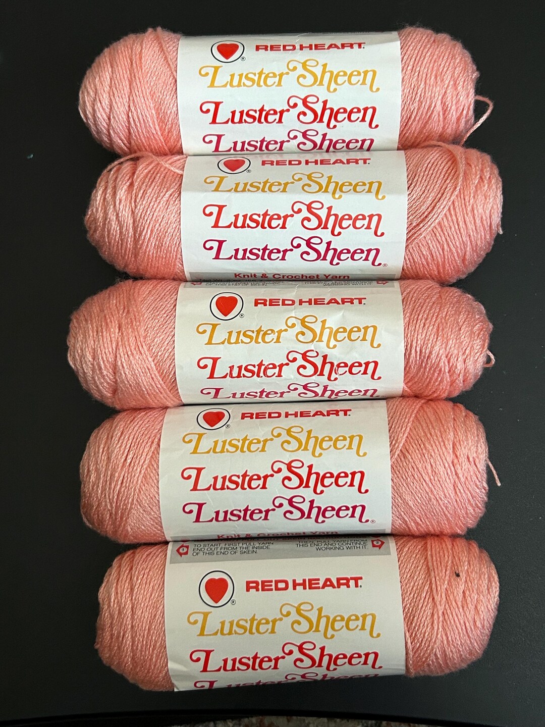 Vintage Peach Acrylic Yarn: Red Heart Luster Sheen, 2 Oz Skein - Etsy