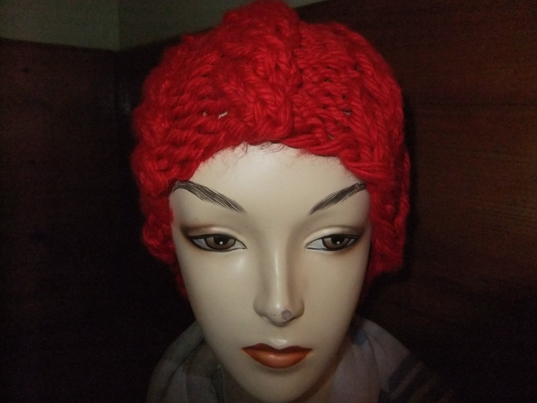 RED WINTER Hat/knitted Woman's Red Winter Hat/red Hat/ladies Red Hat ...