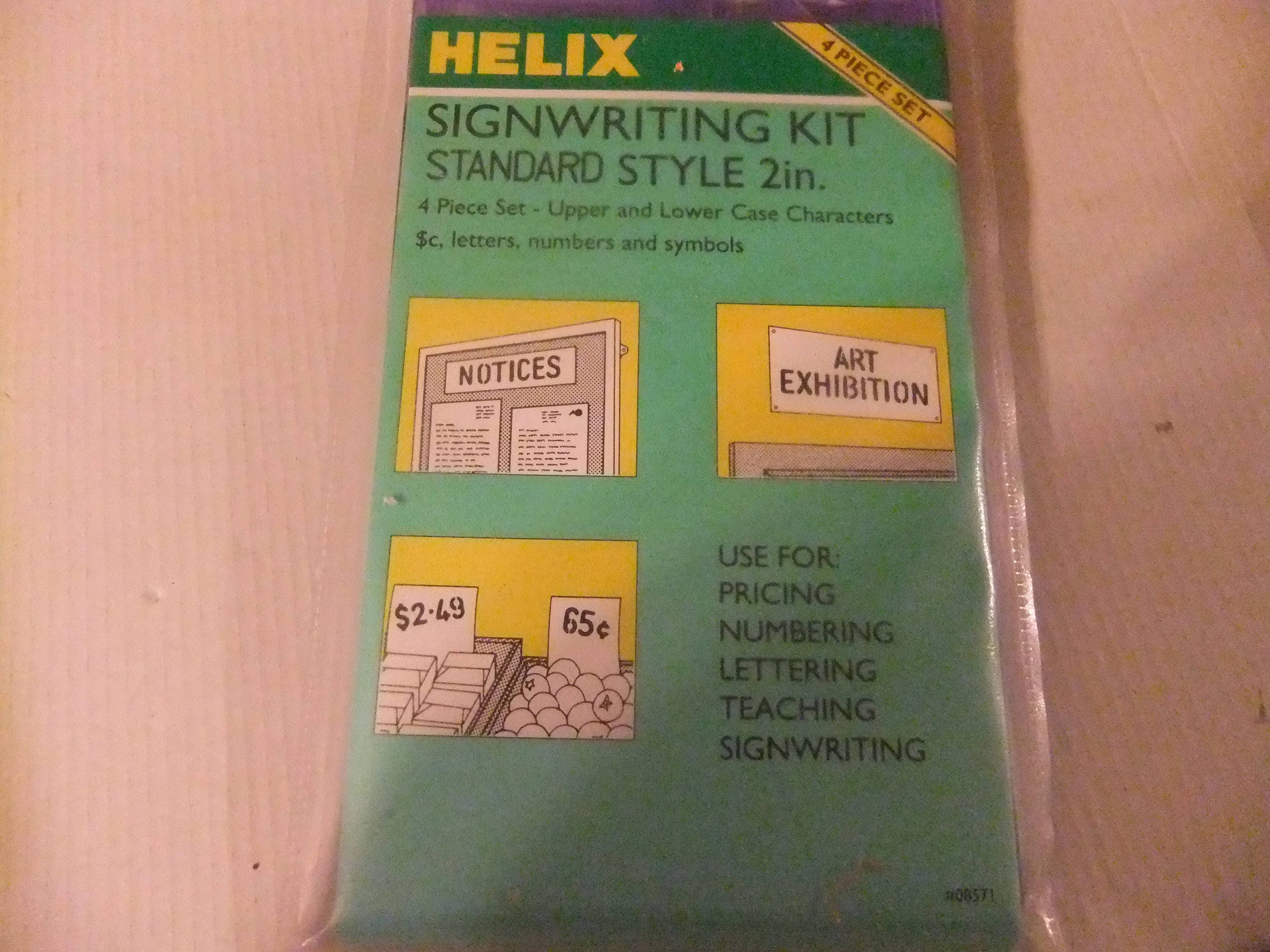SIGNWRITING KIT by HELIX - Standard Style - 2" - Letters - Numbers ...