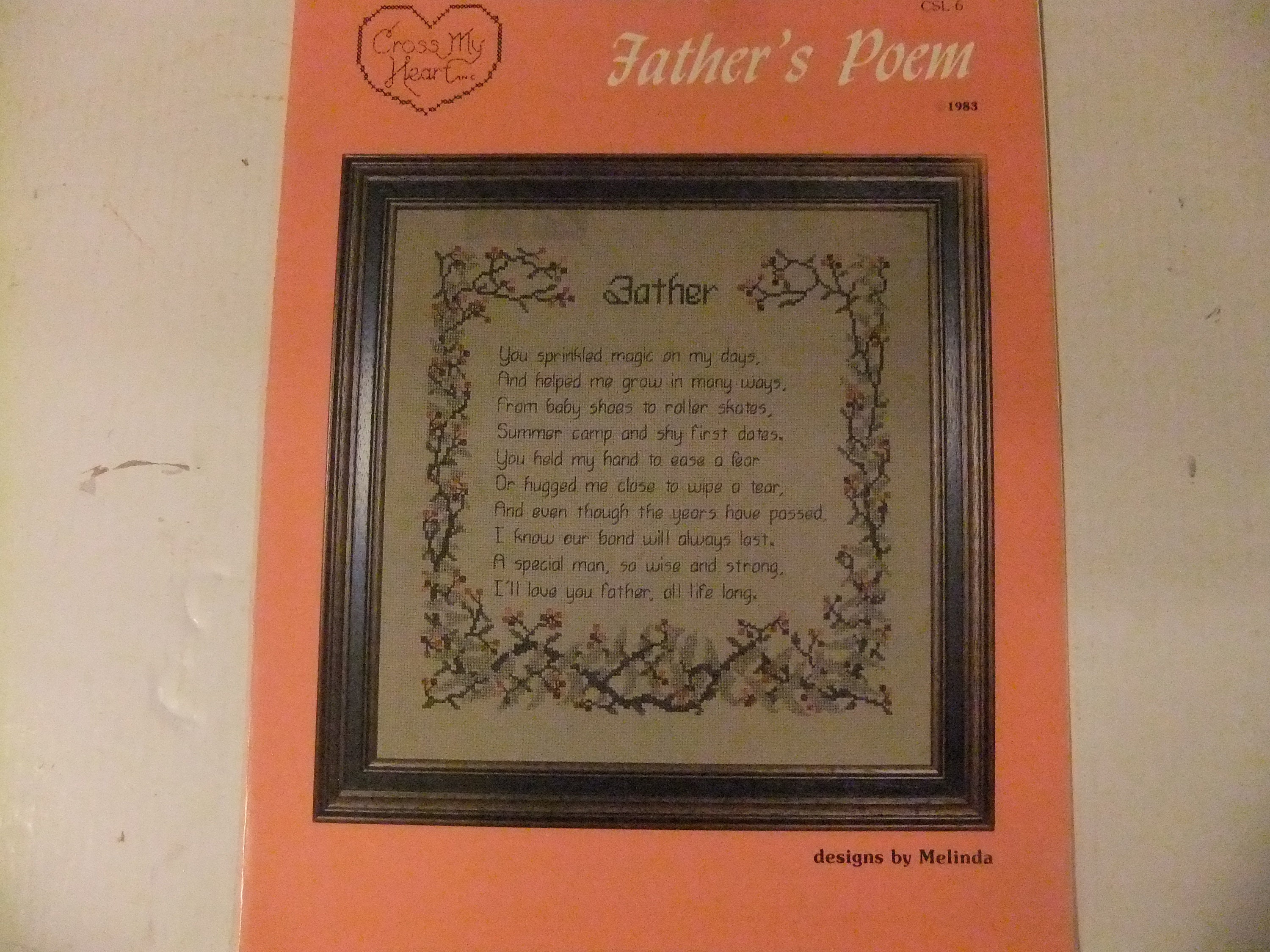 Father's Poem Cross Stitch Pattern - Cross My Heart - No CSL-6 - Etsy
