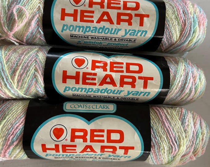 Red Heart Pompadour Yarn 930 Lullaby Yarn Sports Weight Wintuk Yarn 1-3 ...
