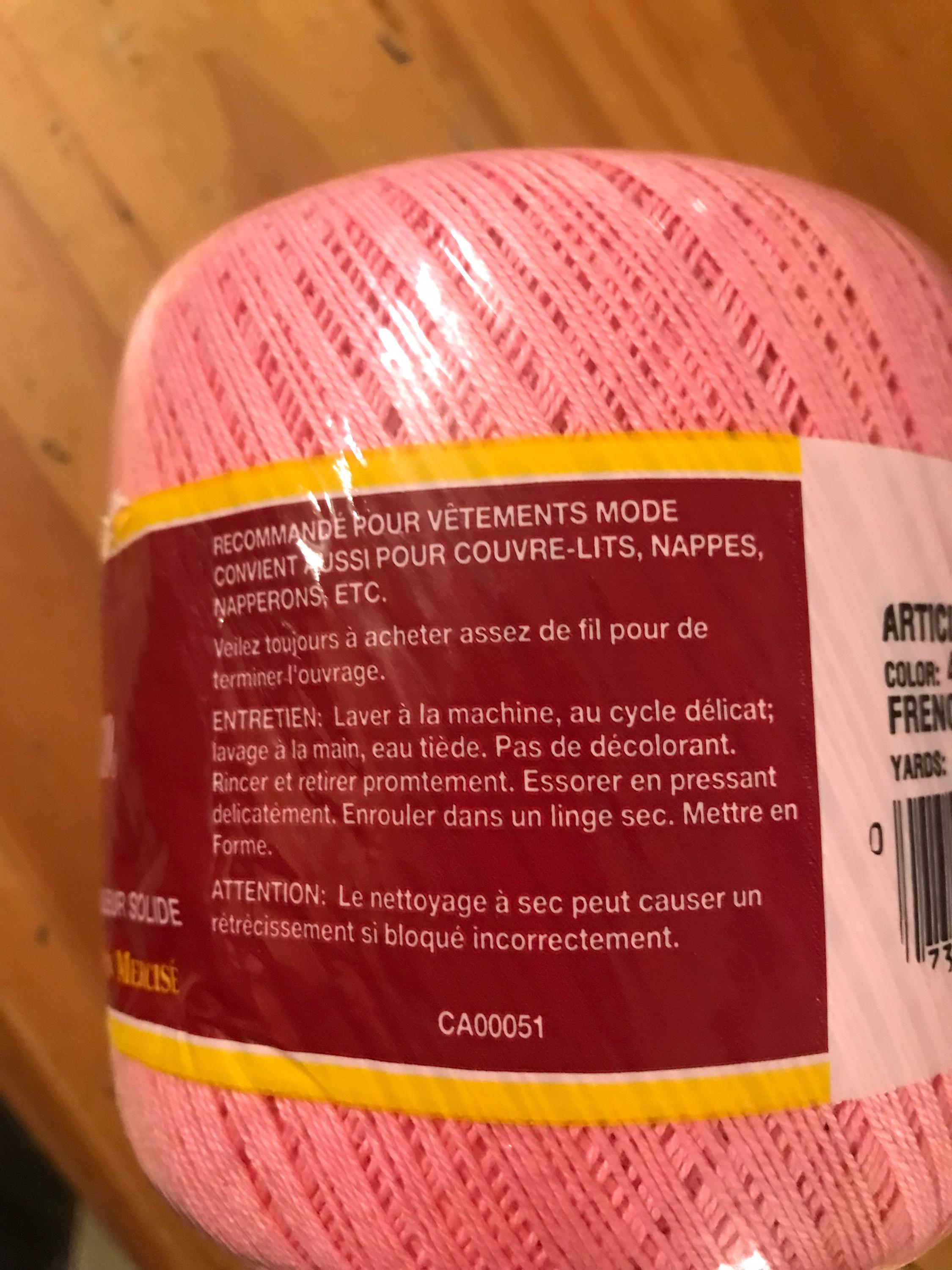 South Maid Crochet Thread, French Rose Color 493, 350 Yards, 100% ...