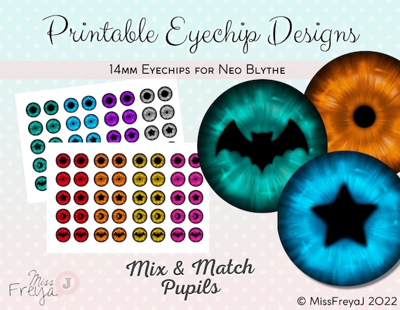 Printable Eyechip Designs 14mm Realistic Eyes for Neo Blythe - Etsy
