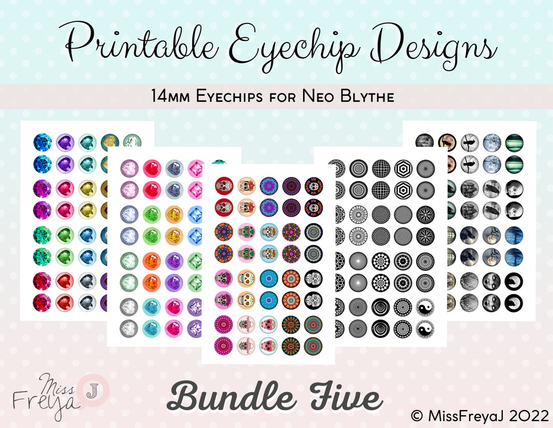 Printable Eyechip Designs - 14mm Fantasy Eyes for Neo Blythe Doll ...