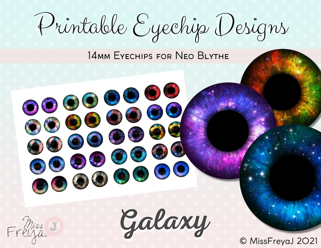 Printable Eyechip Designs - 14mm Realistic Eyes for Neo Blythe Doll ...