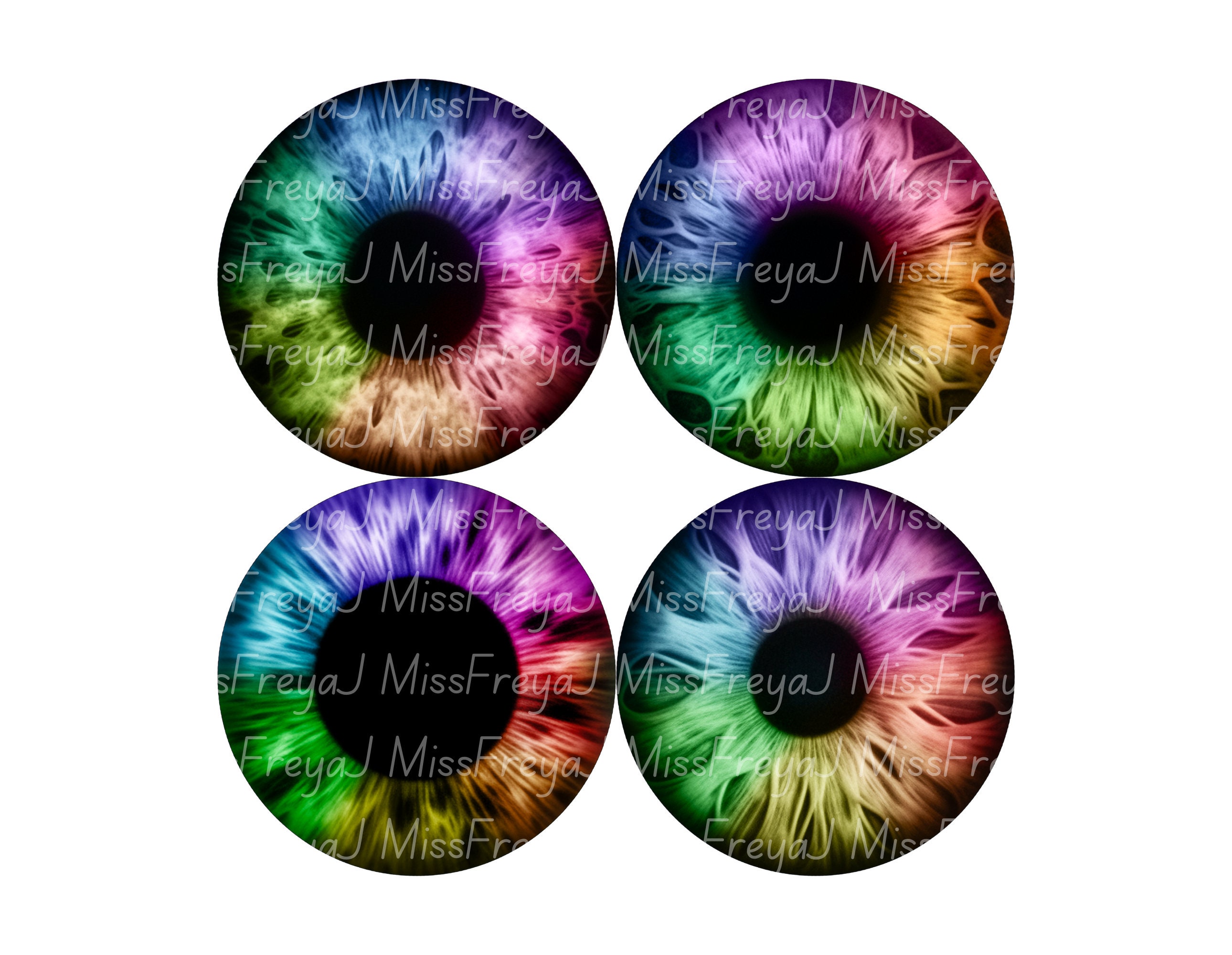 Printable Eyechip Designs - 14mm Realistic Eyes for Neo Blythe Doll ...