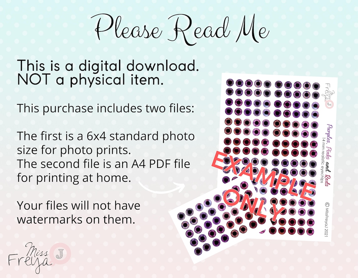Printable Eyechip Designs - 14mm Realistic Eyes for Neo Blythe Doll ...