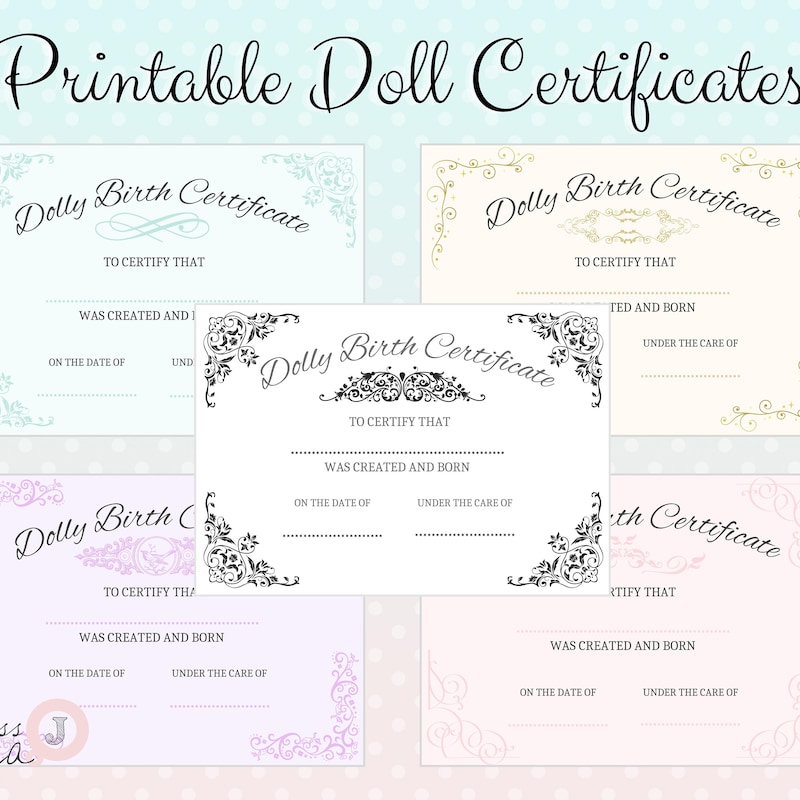 Reborn Baby Doll Certificate - Etsy