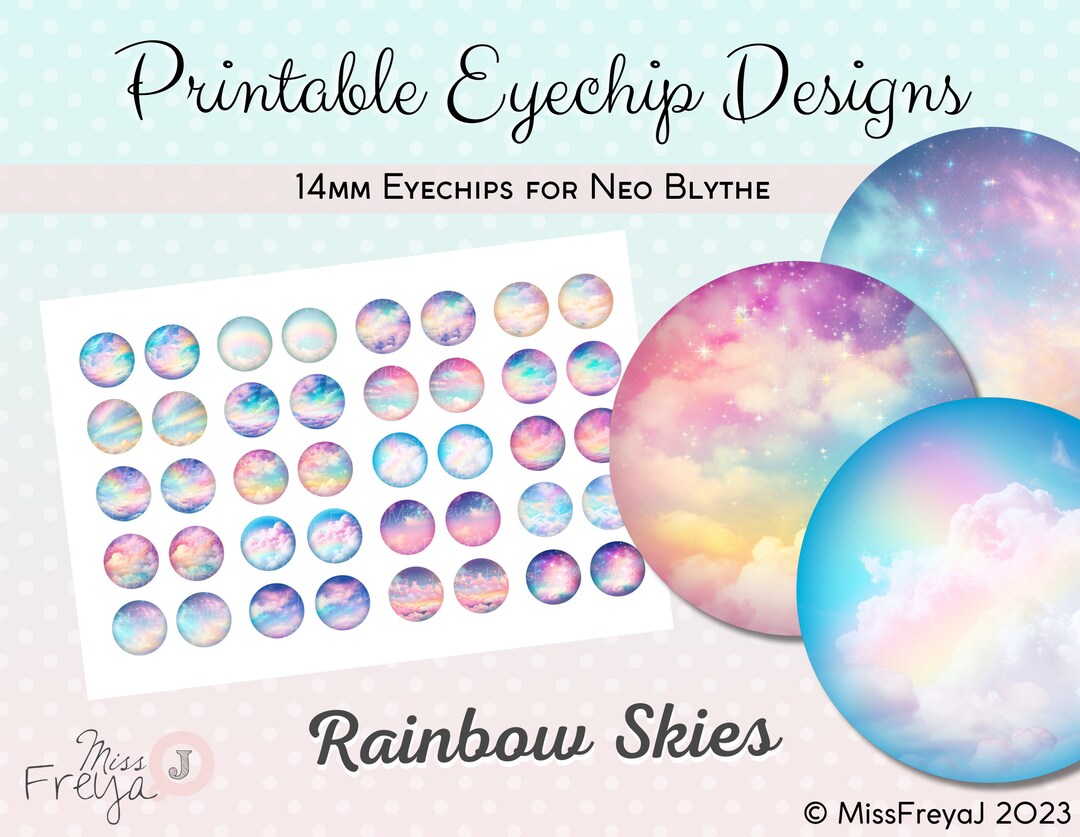 Printable Eyechip Designs - 14mm Fantasy Eyes for Neo Blythe Doll ...