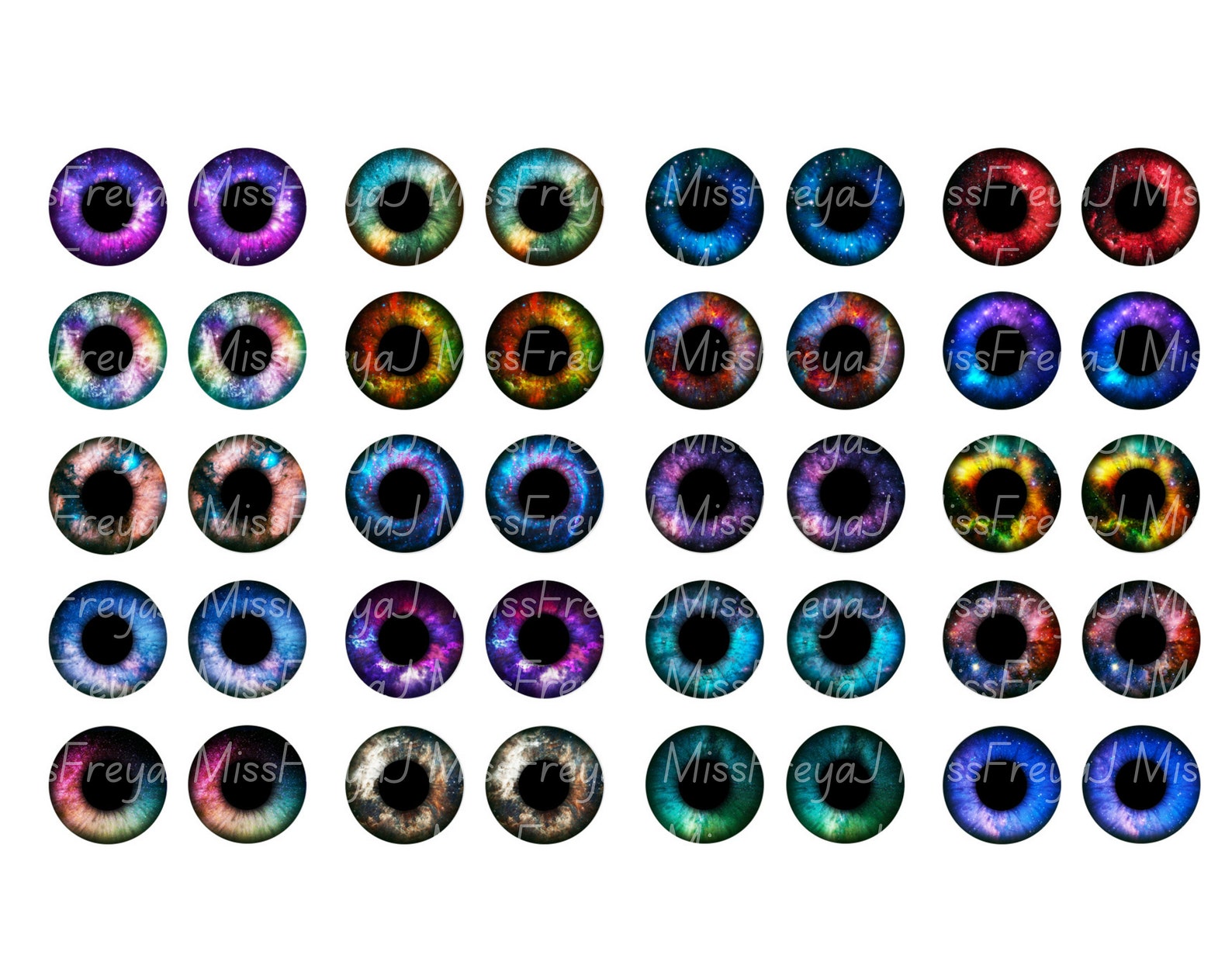 Printable Eyechip Designs 14mm Realistic Eyes for Neo Blythe | Etsy