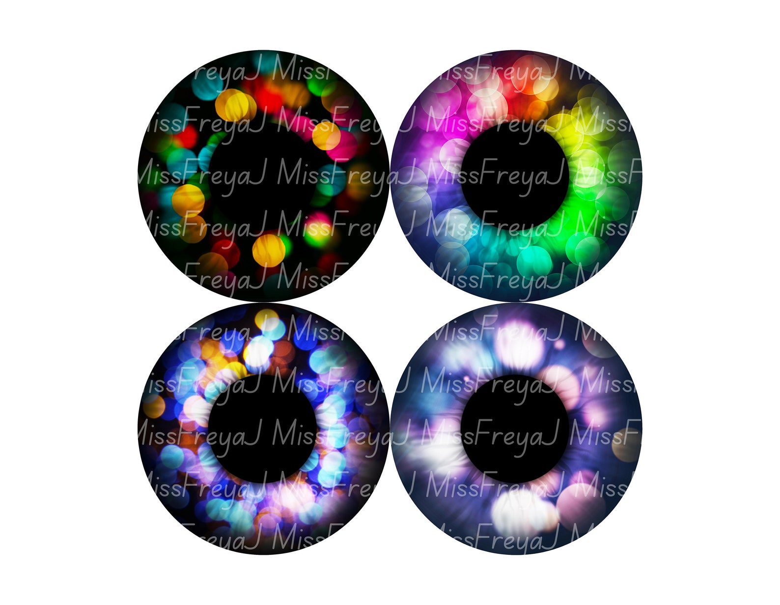 Printable Eyechip Designs 14mm Realistic Eyes for Neo Blythe Doll Bokeh ...