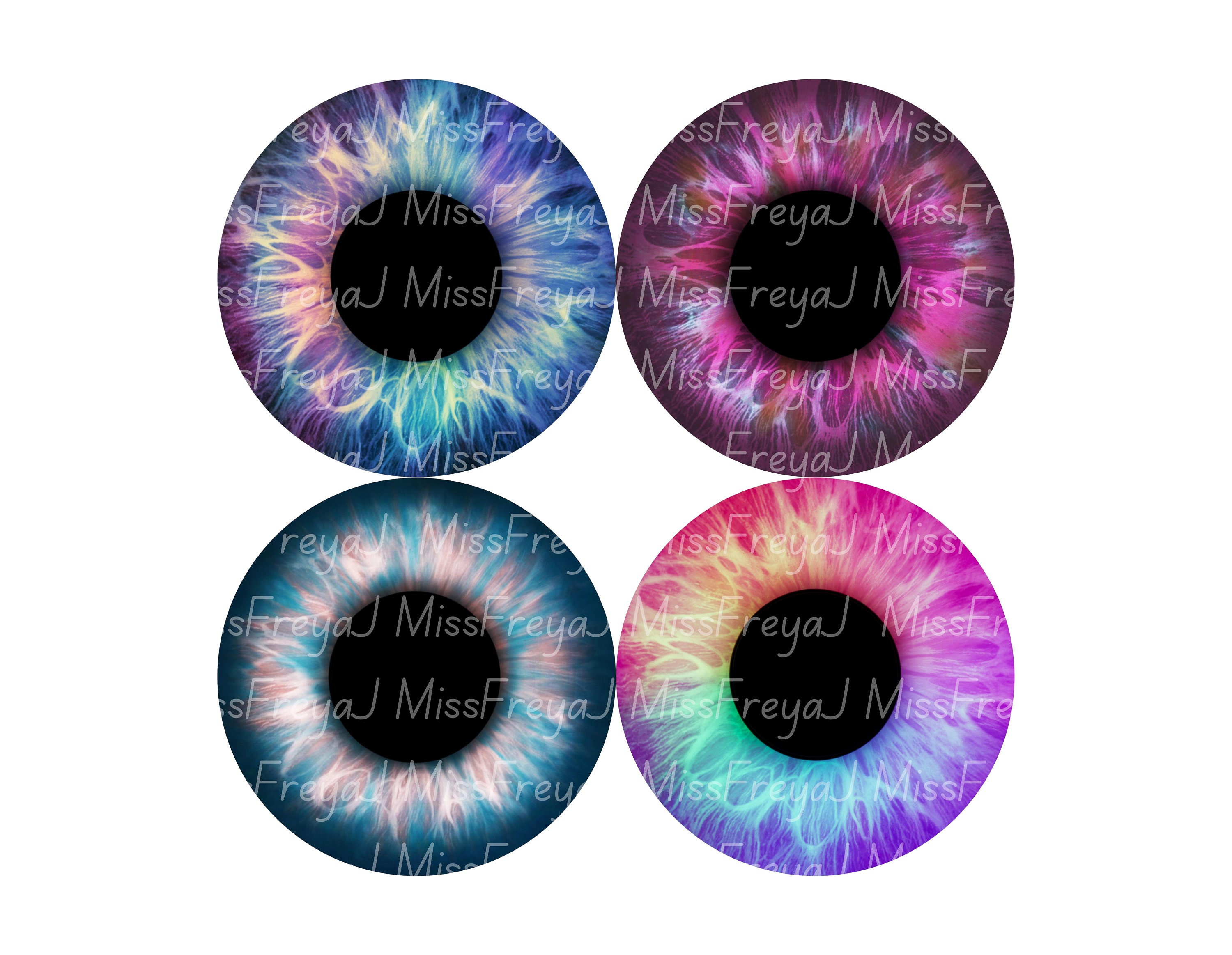 Printable Eyechip Designs - 14mm Realistic Eyes for Neo Blythe Doll ...