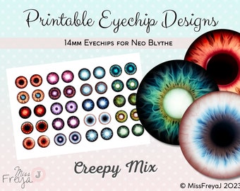 Printable Eyechip Designs 14mm Realistic Eyes for Neo Blythe - Etsy