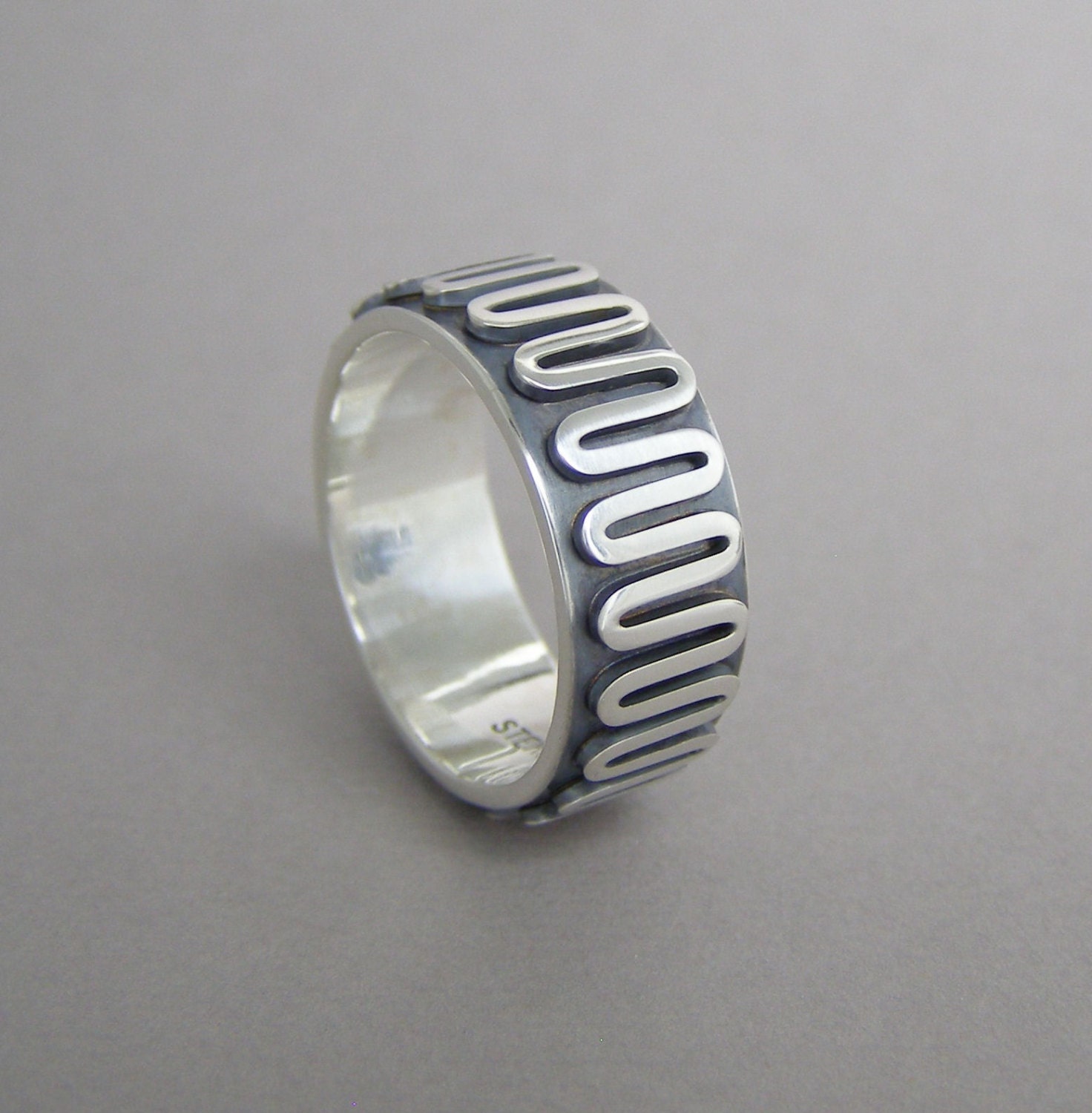 Men's Modern Chunky Silver Ring ~ Hand Wrought - Etsy