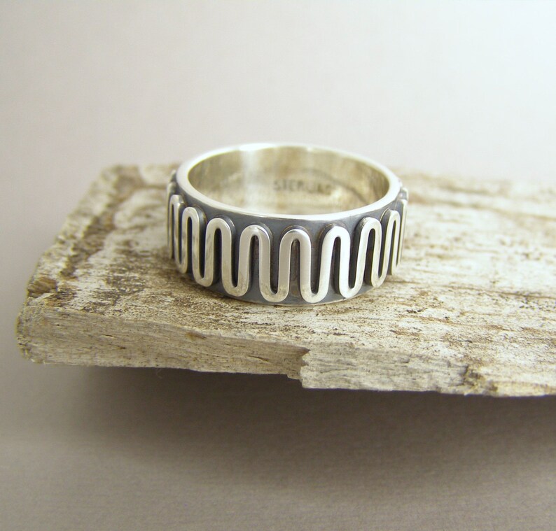 Men's Modern Chunky Silver Ring ~ Hand Wrought - Etsy