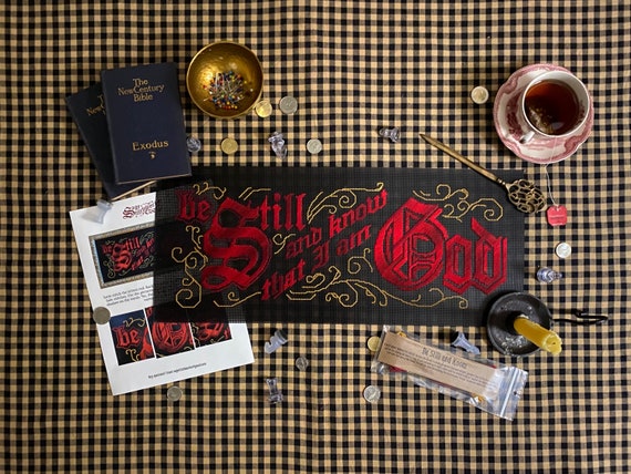 Victorian Motto Sampler Kit be Still and Know That I Am | Etsy