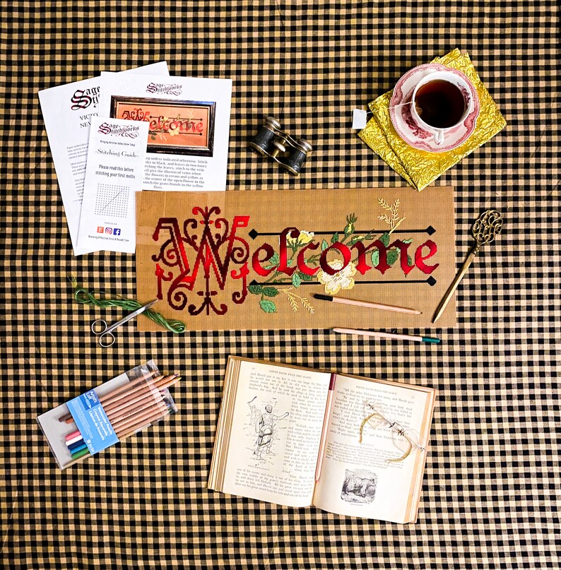 Victorian Motto Sampler Kit "welcome" - Etsy