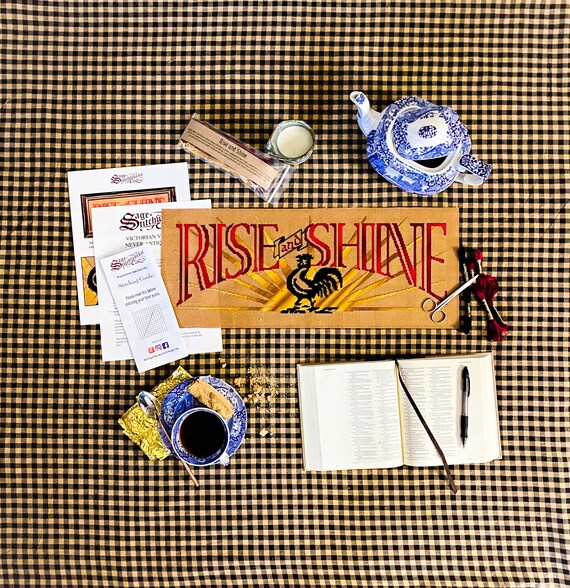 Victorian Motto Sampler Kit rise and Shine | Etsy