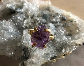 Amethyst gold ring | Etsy