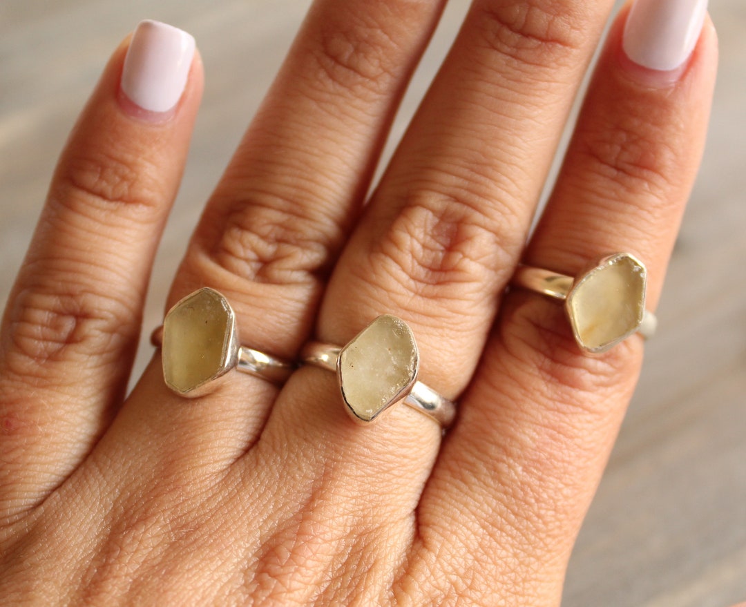 Libyan Desert Glass Sterling Silver Ring - Etsy