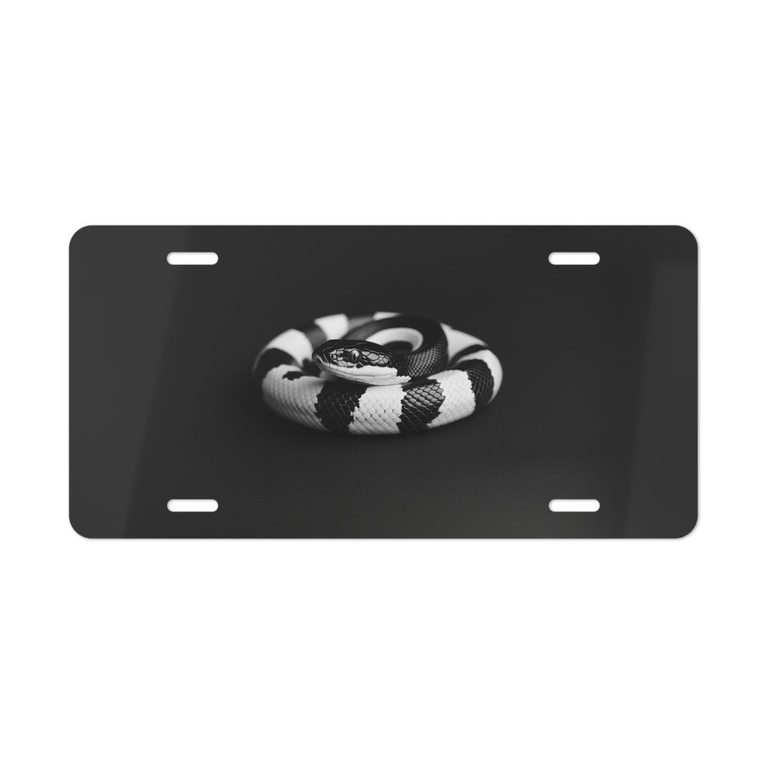 Snake Vanity Plate Black White, Front of Car, Car Decoration, Car ...