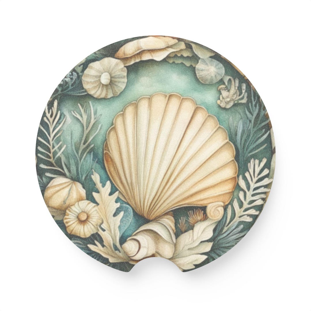 Shell Soapstone Car Coaster, Ocean Coaster, Shell Coaster - Etsy