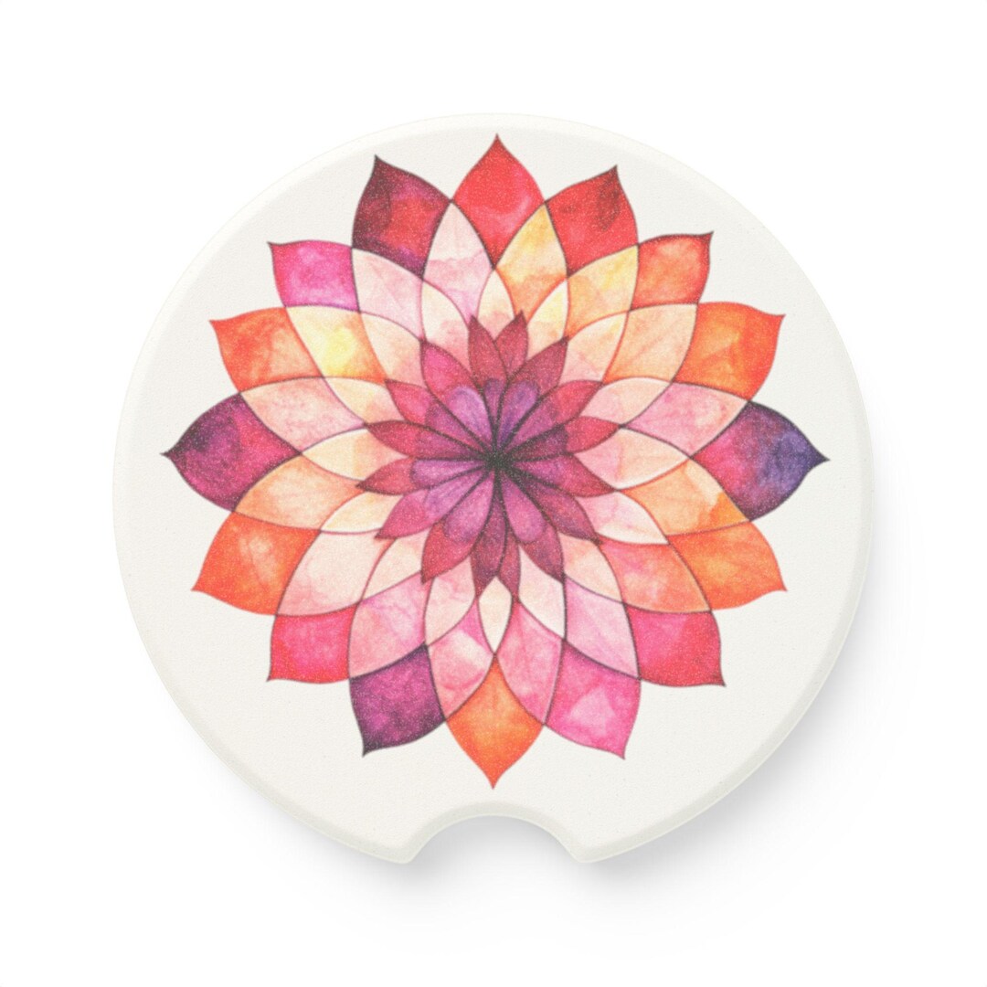 Mandala Soapstone Car Coaster Flower Coaster Car Decor Circle Car ...