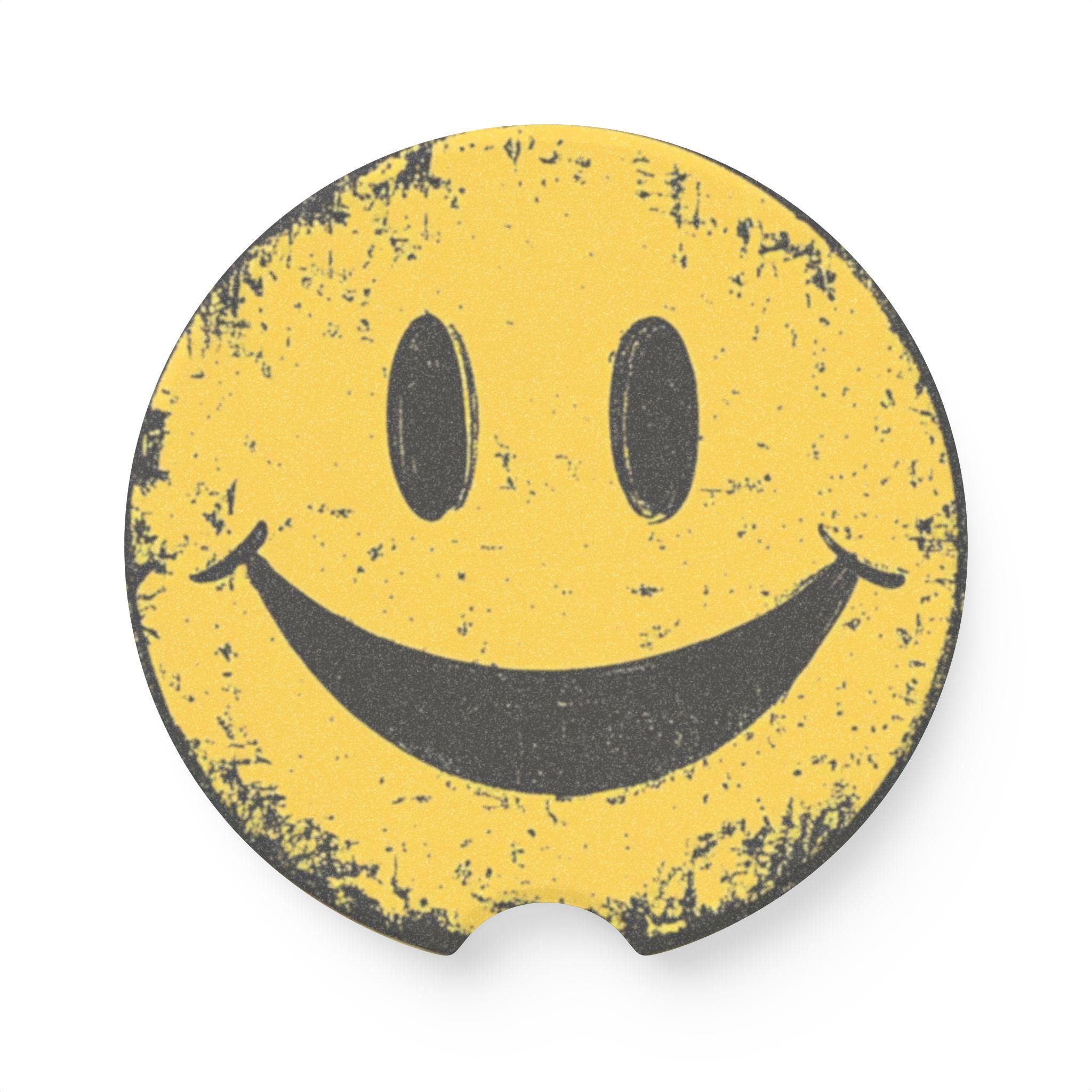 Smiley Face Soapstone Car Coaster Smiley Face Coaster Car Decor Circle ...