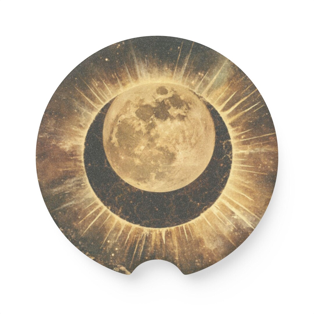 Moon Soapstone Car Coaster Celestial Coaster Moon Coaster Car Decor ...