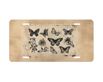 ON SALE, Orange Butterflies Vanity Plate, Front of Car, Car Decoration ...