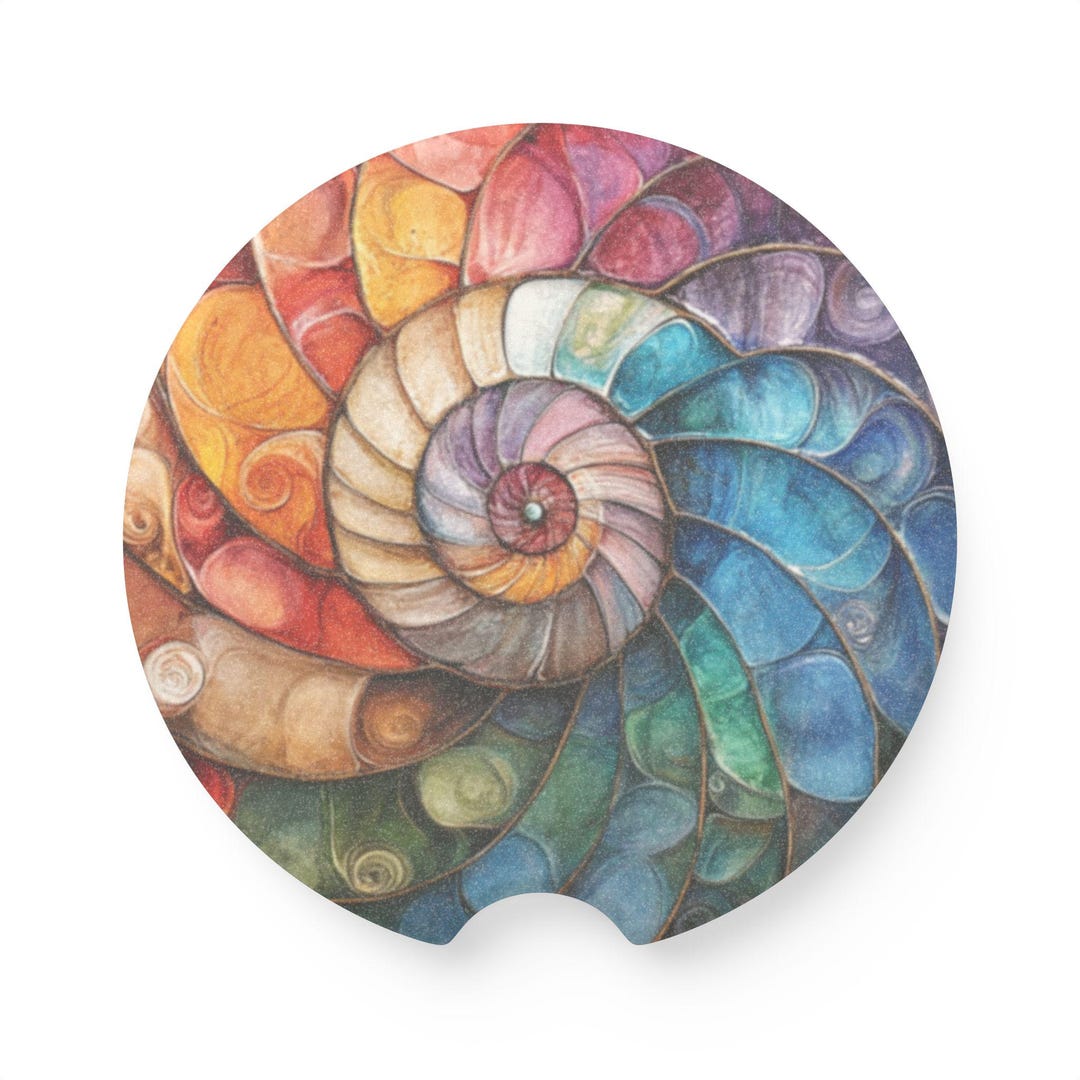 Shell Soapstone Car Coaster, Shell Coaster, Colorful Coaster - Etsy