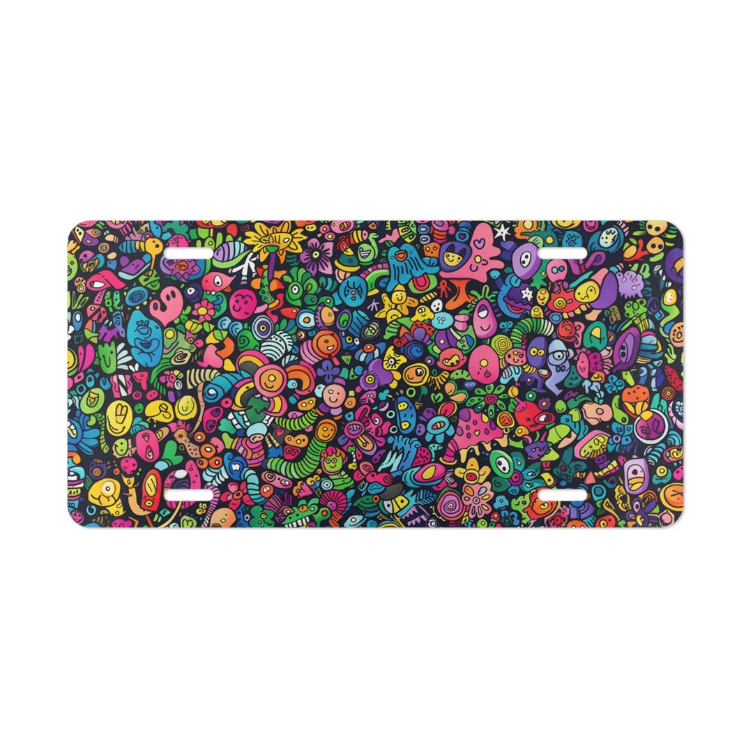 ON SALE, Punk Creatures Vanity Plate Abstract Colorful Art, Front of ...