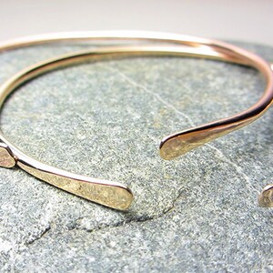 14K Gold Filled Cuff Bracelet Stacking Bracelet Rose Gold Open Bangle ...